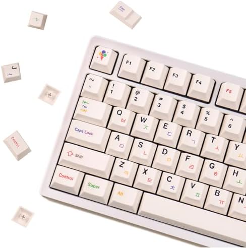 Amazon.com: PBT Keycap Set - 144 Keys Beige Korean White Cherry Profile ...