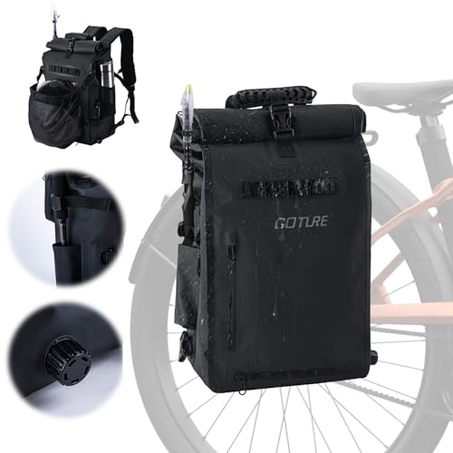 Goture 3 IN 1 Bike Pannier Bag 25L Fishing Tackle Bag with Exhaust ...