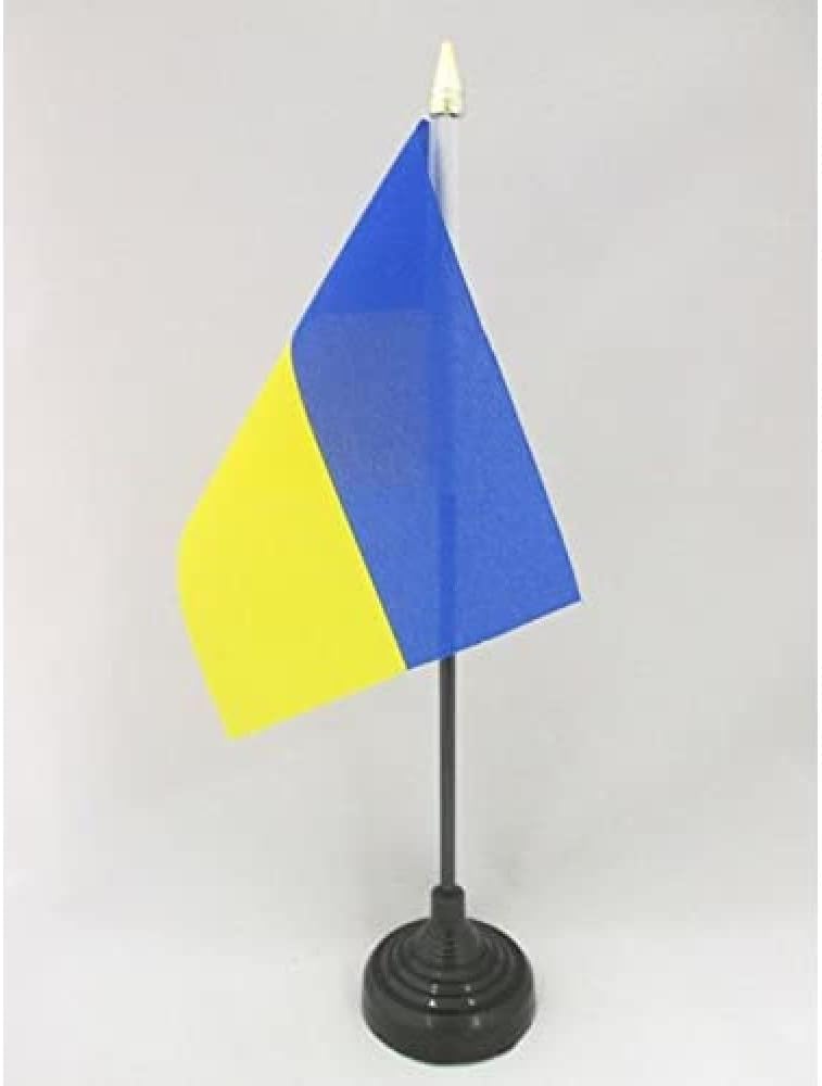 AZ FLAG - Ukraine Table Flag 4'' x 6'' - Ukrainian Mini Desk Flag 100% ...