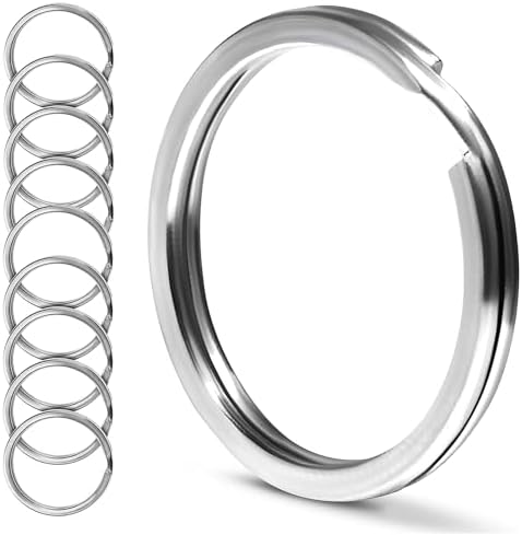 10 Pcs Key Ring Hoop, 25mm Stainless Steel Key Rings Keyring Ringsfor ...