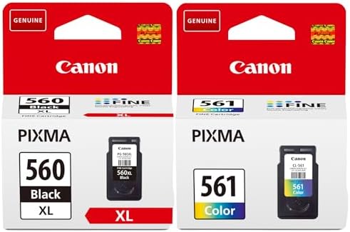Canon PG-560XL / CL-561 Genuine Ink Cartridges, Pack of 2 (1 x Black, 1 ...