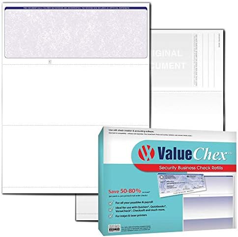 VersaCheck ValueChex Blank Check Paper - Form #1000 Business Voucher ...