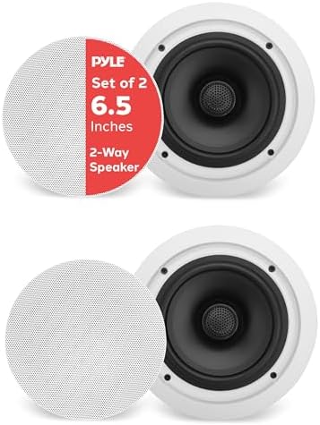 Amazon.com: Pyle Pair 6.5” Flush Mount In-wall In-ceiling 2-Way Home ...