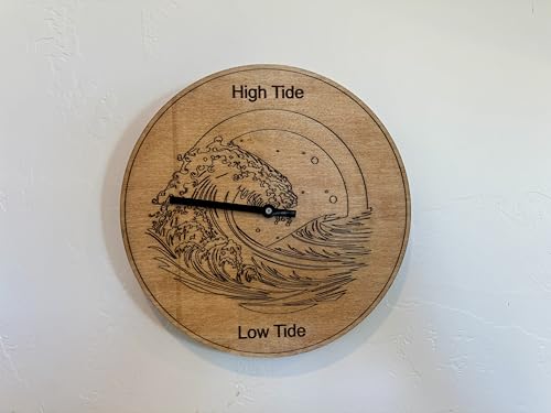 Amazon.com: Ocean Tide Clock - Wooden Beach Tides Wall Clock - Beach Walk High Tide Low Tide ...