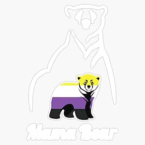 Amazon.com - LGBTQ Non Binary Mama Bear LGBT Non Binary Pride Enby Bumper Sticker Vinyl Decal 5"