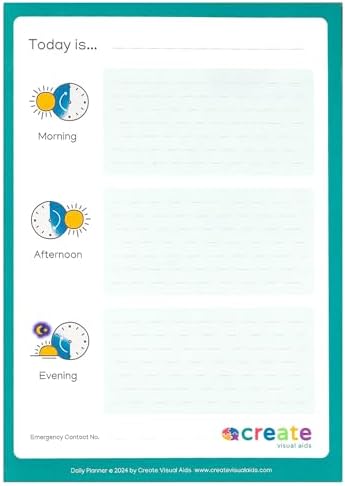 Amazon.com : Create Visual Aids Dementia Daily Planner Pad 50 page A4 ...