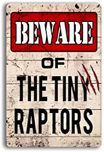 Amazon.com : Tiny Raptors Chicken Signs, Funny Metal Tin Signs for ...