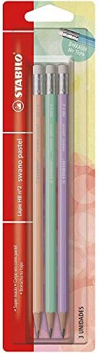 Lápis Grafite Hb Stabilo Pastel Swano 3 Un. 55.6200 26322, Stabilo ...