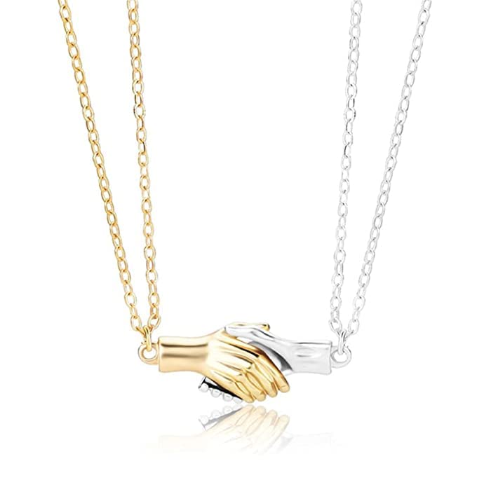 Magnetic Handshake Necklace, Hold Magnet to Attract Your BFF Couple ...