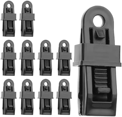 salbsever 10Pcs Heavy Duty Tarp Clips Lock Grip, Black, Industrial ...