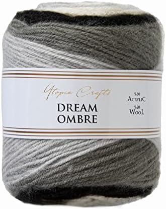 Utopia Crafts Dream Ombre Aran Multicolour Brushed Knitting and Crochet ...