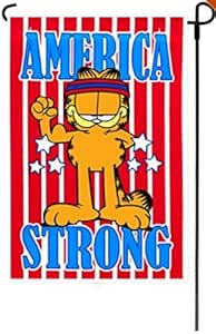 Amazon.com : Patriotic Garfield America Strong Garden Flag : Patio ...