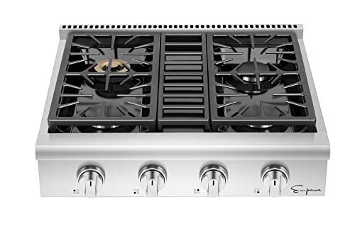 Empava 30 in. Pro-Style Professional Slide-in Natural Gas Rangetop with ...