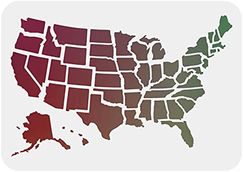 Amazon.com : United States Map Outline Stencil - Us Map Stencil, United ...