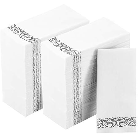 Amazon.com: 200 Disposable Hand Towels Soft and Absorbent Linen-Feel ...