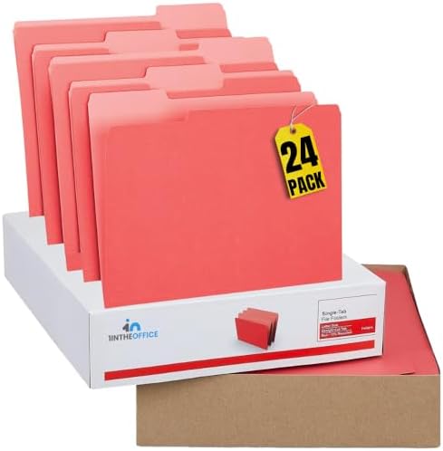 Amazon.com : 1InTheOffice Red File Folders Letter Size, File Folders ...