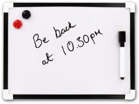 A4 Mini Dry Wipe Notice Memo Note White Board Pen Eraser Magnets ...