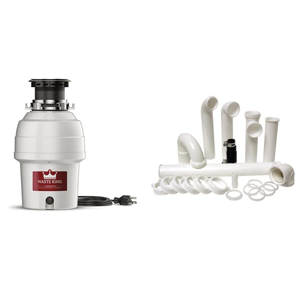 Waste King L-3200 Garbage Disposal with Power Cord, 3/4 HP, Gray & PF ...
