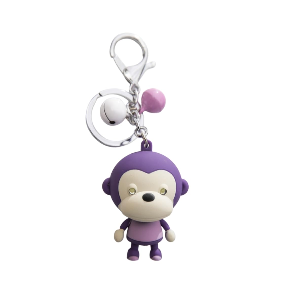1 PCS ABS Monkey Keychain with LED Voice Cute Cartoon Keyring with ...