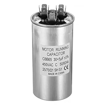 Amazon.co.jp: PATIKIL 30+5uF ±5% 30/5MDF 450V AC Fan Start Capacitor CBB65 Circular Dual Run ...