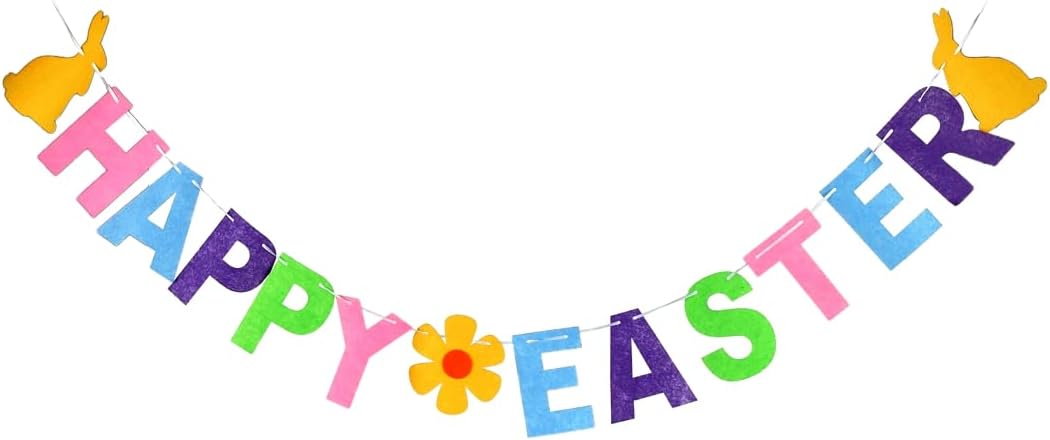 Amazon.com: BinaryABC Happy Easter Banner Bunting Garland, Easter ...