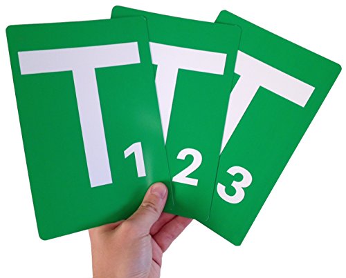 Handball team time-out board, complete set with 6 green cards in A5 ...