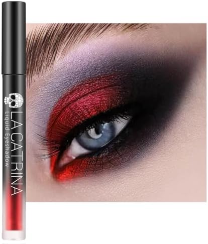 Amazon.com: Sombra de ojos metálica roja líquida, sombra de ojos gótica ...