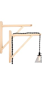 Amazon.com: 2 Pack Wall Mount Natural Wood Bracket Solid Bracket Shelf ...