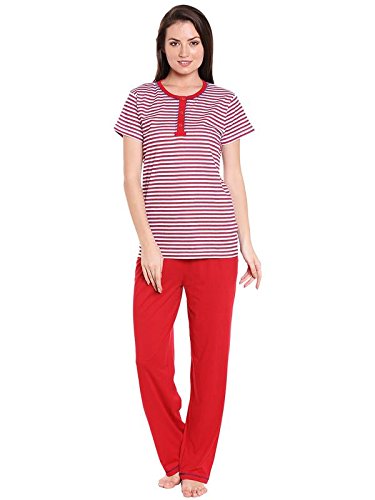 Buy Lazy Dazy Women's Sleepwear set (LD227_White / Red _ S) at Amazon.in