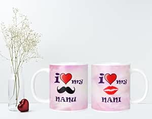 Buy NH10 DESIGNS I Love My Nanu Nani Printed Couple Coffee Mug for ...