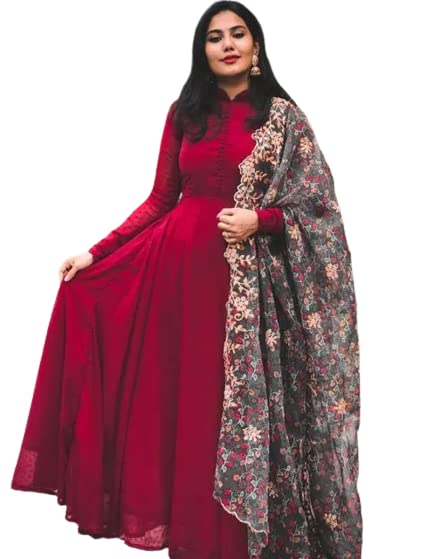 Buy Ciyara Creations Women's Georgette A-Line Solid Pattern Full Sleeve ...