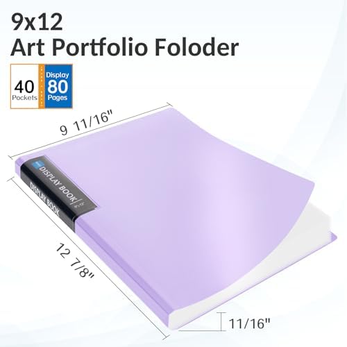 Sooez Art Portfolios 9"x12", 40 Pockets Large Portfolio Folder Display ...