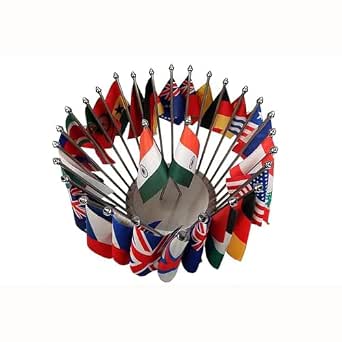 The Flag Company 27 Country Flag Table Stand - Stainless Steel pole and ...