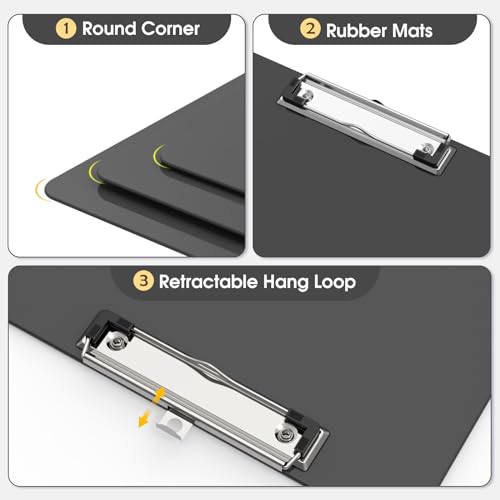 Snapklik.com : Macroclo Plastic Grey Clipboards, Colored Clip Board ...