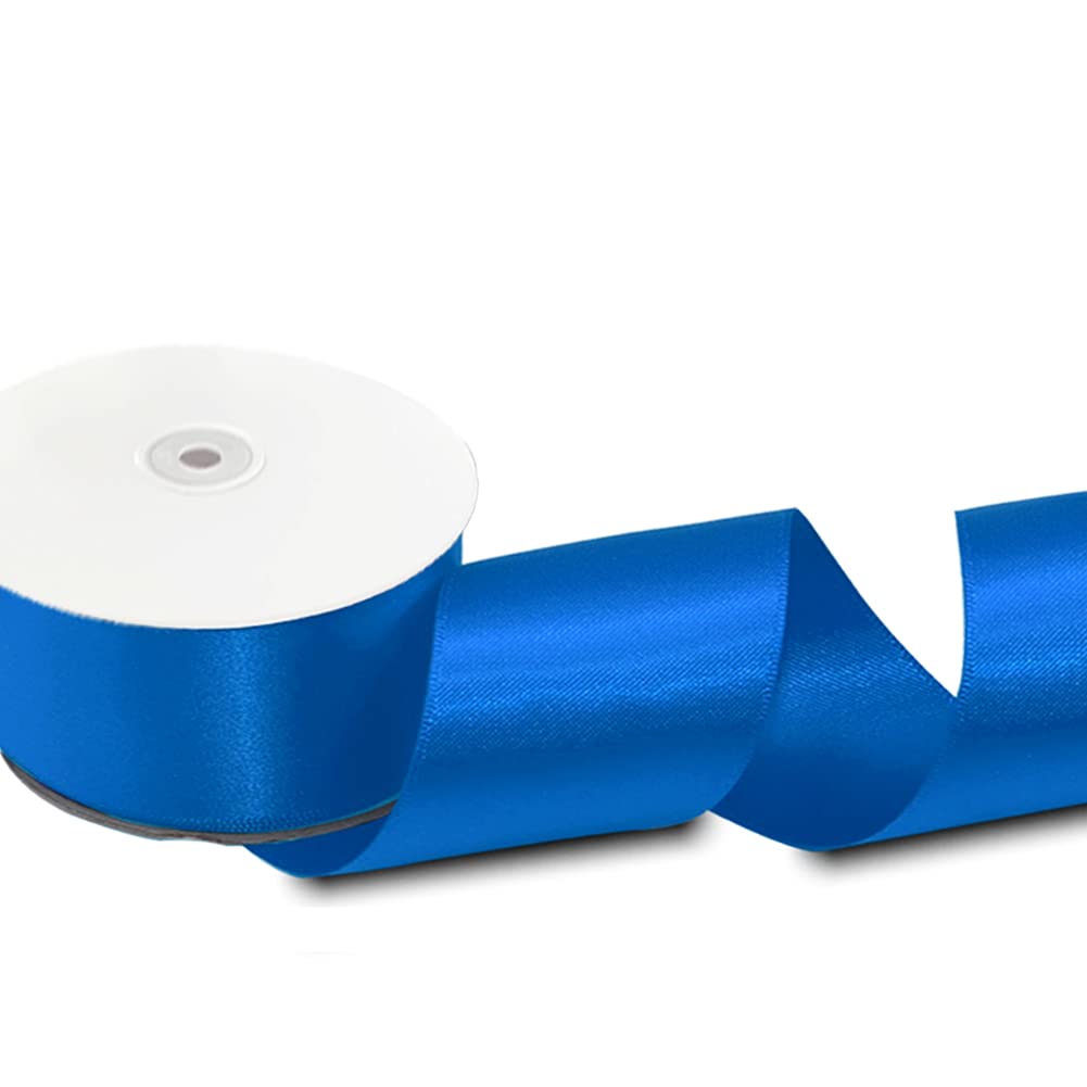 Snapklik.com : Solid Color Double Faced Blue Satin Ribbon 2" X 25 Yards