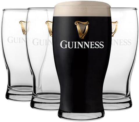 Guinness Official Merchandise Embossed Pint Beer Glass (Set of 2 ...