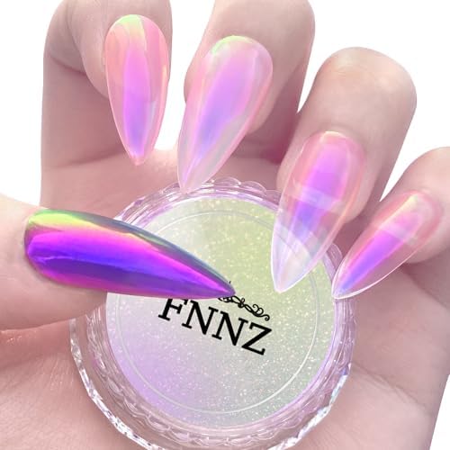 Amazon.com: FNNZ Unicorn Chrome Nail Powder, Aurora Unichrome Mermaid ...
