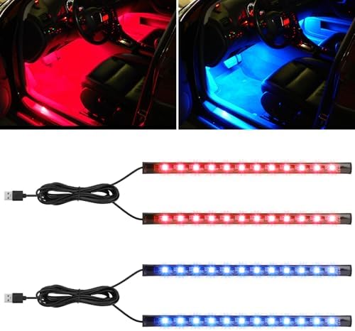 Amazon.com: Linkstyle 4PCS Car LED Strip Light, 48 LEDs RGB Neon ...