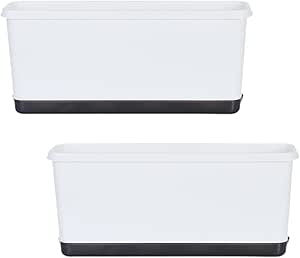 Amazon.co.jp: Toysmith 2ピース/個長方形の植木鉢野菜プランターのアクセサリーパティオヤード用の排水穴付き, 白 : DIY・工具・ガーデン