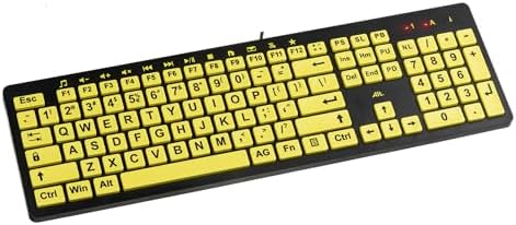 Amazon.com: Clevy Low Vision Keyboard Large Print High Contrast USB ...