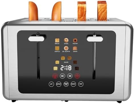 whall 4 Slice Touch Screen Toaster, Stainless Steel Toasters Digital ...