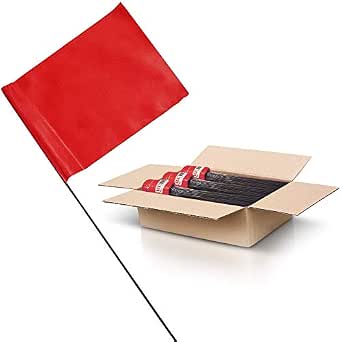 Red Marking Flags 1000 Pack - 4x5x15 Inch Red Flags for Yard - Markers ...