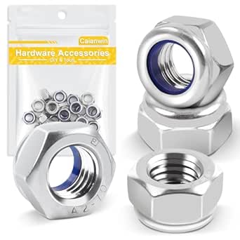 M8 Nuts DIN985 Nylock Nuts (Pack of 10) Caianwin 8mm Stainless Steel ...