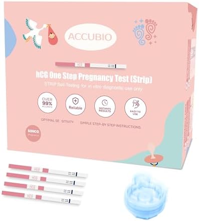 Amazon.com: ACCUBIO Pregnancy Test Strips with Urine Cups, hCG Early ...