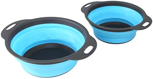 Amazon.com: Silicone Collapsible Colander Set, Nanateer Large Kitchen ...