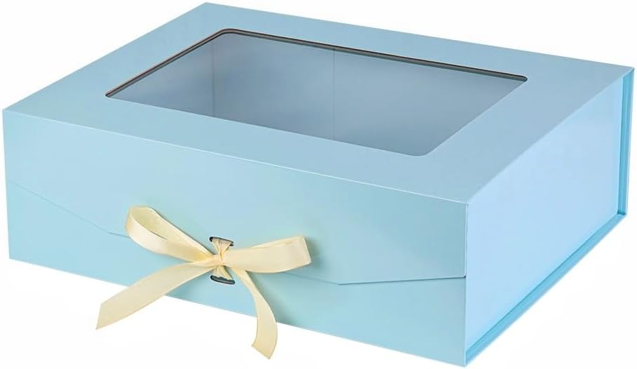 Amazon.com: PLINJOY Blue Extra Large Gift Box for Presents with Ribbon ...