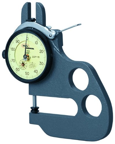 Mahr Federal 22P-15 Portable Thickness Gage, 0-0.5" Range, 2" Throat ...