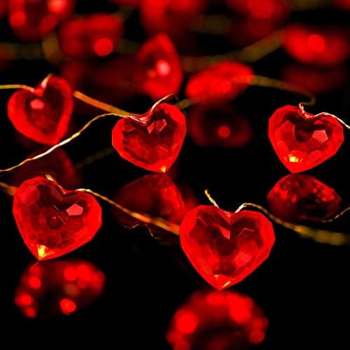 Amazon.com: Giga Gud 20 Bulbs 9 ft Red Heart Shape Light Valentine's ...