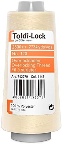 Amazon.com: Gutermann Toldi Lock Overlocking Sewing Thread 2500m 1145 ...