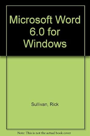 Microsoft Word 6.0 for Windows: 9780538634236: Amazon.com: Books